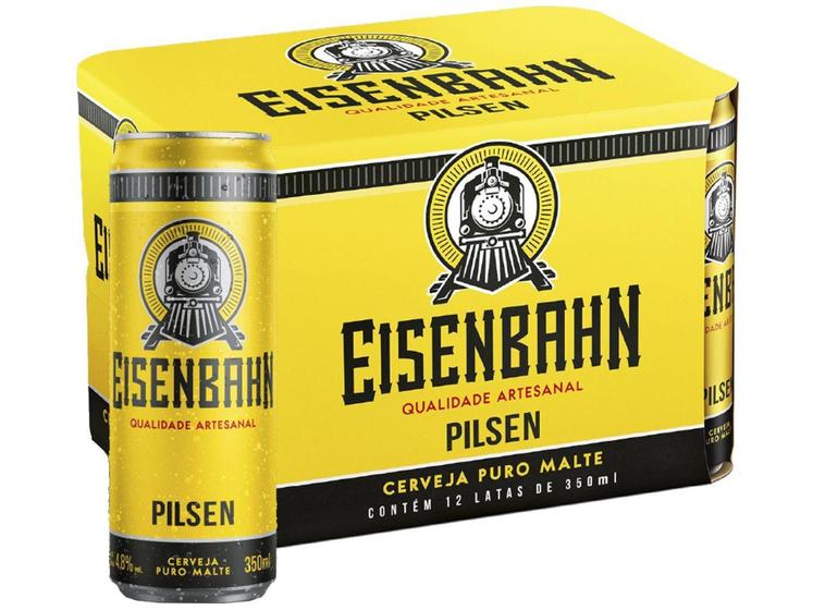 Cerveja Eisenbahn Puro Malte Pilsen 12 Unidades - Lata 350ml - Cerveja ...