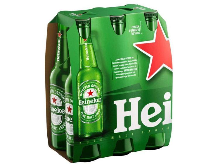 Cerveja Heineken Premium Puro Malte Lager - Pilsen 6 Garrafas Long Neck ...