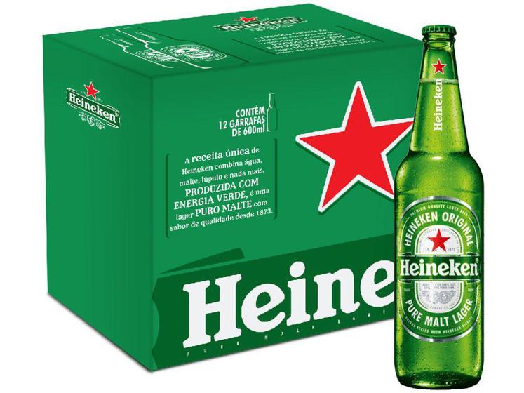 Cerveja Heineken Puro Malte Pilsen - 12 Unidades Garrafa 600ml ...