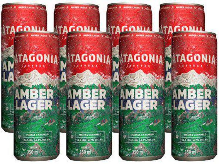 Cerveja Patagônia Amber Lager 8 Unidades 350ml Cerveja Magazine Luiza