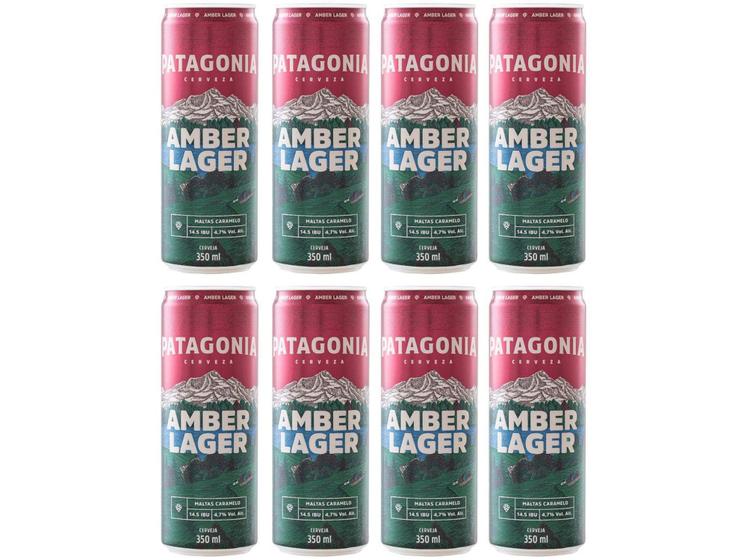 Cerveja Patagônia Amber Lager 8 Unidades 350ml Cerveja Magazine Luiza