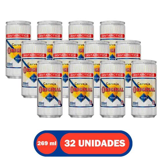 Cerveja Pilsen Original Lata 269ml 32 Unidades Antarctica - Cerveja ...
