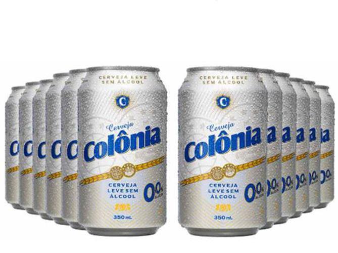 Cerveja Pilsen Sem Álcool Colônia Lt 350Ml - 12 Un - Cerveja Colônia ...