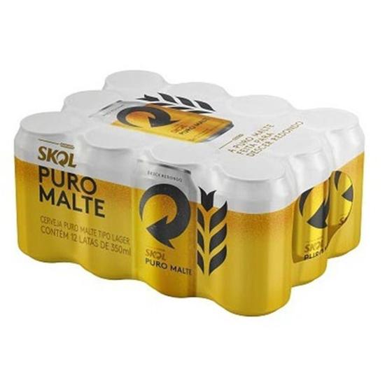 CERVEJA SKOL PURO MALTE LATA 350ML (Fardo com 12 unidades) - Cerveja - Magazine Luiza