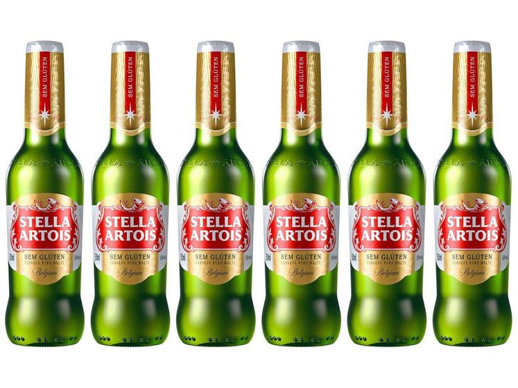 Cerveja Stella Artois Sem Glúten Puro Malte - Lager 6 Unidades Long Neck 330ml Cada - Cerveja ...