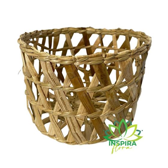 Cesto Luminária Pendente De Taboa Mole Decoração Palha Natur - Inspira ...