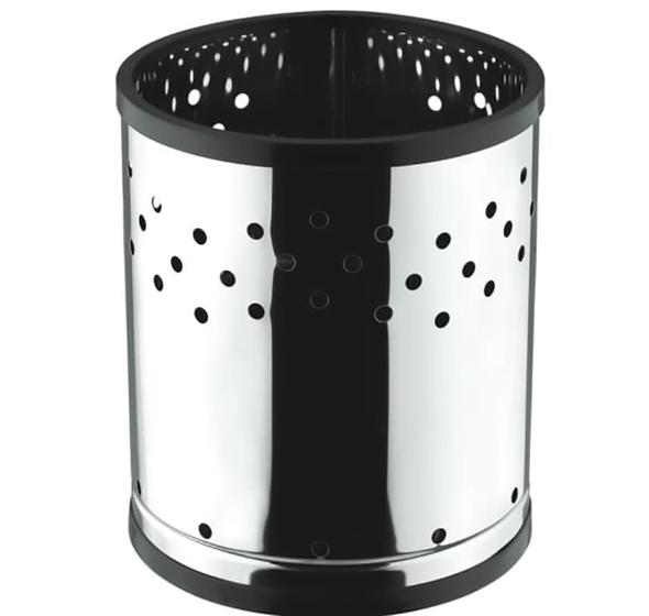 Cesto para Lixo com Corpo Perfurado Inox Preto 7l Viel Preto - Lixeira ...