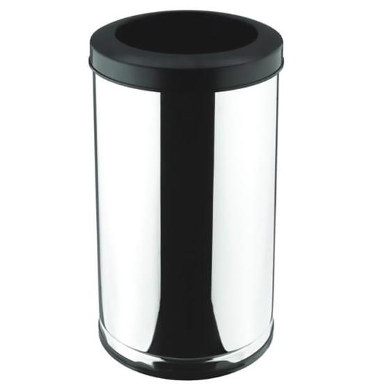 Cesto para Lixo Inox com Aro Preto 20l Viel Preto - Lixeira e Cesto de ...