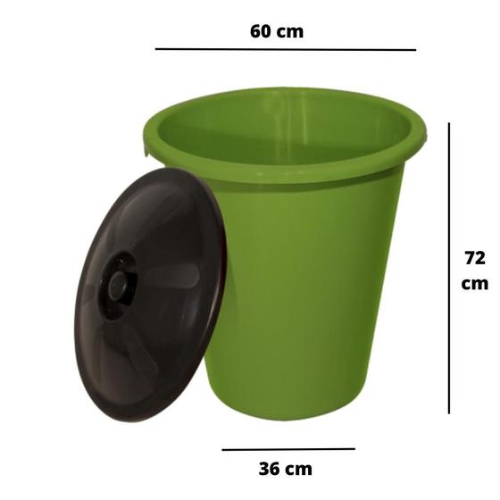 Cesto para Lixo Lixeira Com Tampa 100 Litros Balde Grande Cesto Para ...