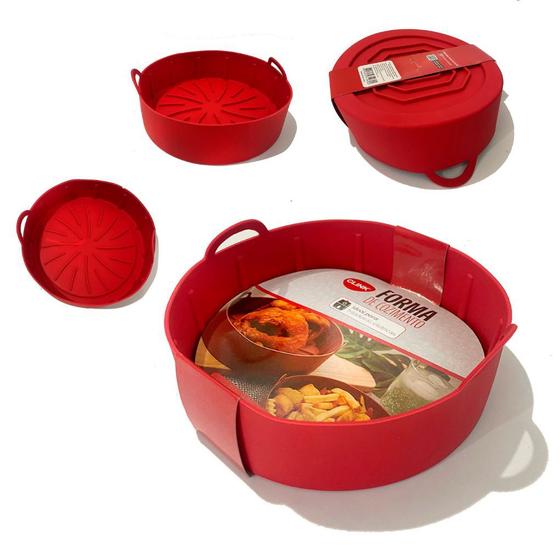 Cesto Protetor De Silicone Fritadeira Redonda Air Fryer Antiaderente ...