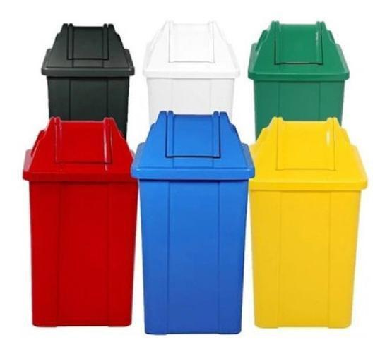 Cesto Quadrado Com Tampa Vai-Vem 100 Litros - JSN - Lixeira e Cesto de Lixo - Magazine Luiza