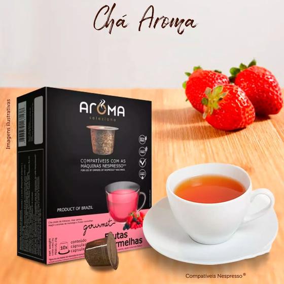Chá Frutas Vermelhas - Aroma - 10 cápsulas compatível com Nespresso ...