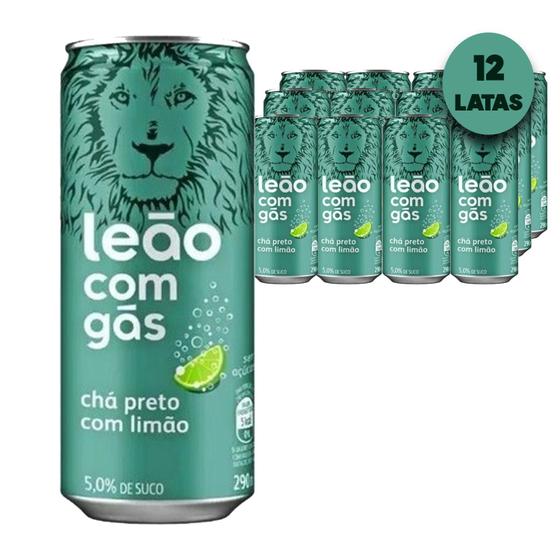 Chá Preto com Limão com Gás Leão Iced Tea 290ml (12 Latas) - Chá ...