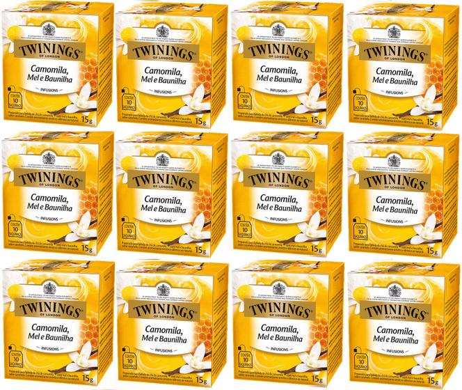 Chá Twinings Camomila, Mel e Baunilha Kit 12 Caixas 10 Un 120 Sachês ...