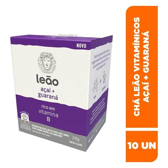 Chá Vitaminico Leão Açaí + Guaraná 10 Sachês 20g - Chá - Magazine Luiza
