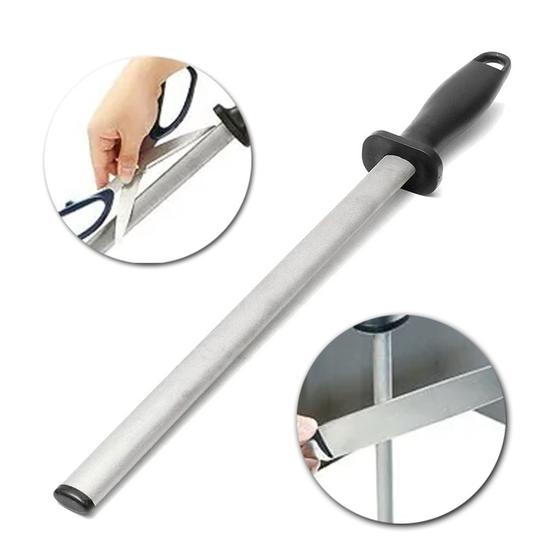 Chaira Diamantada Afiador Facas Estriada 12 Polegadas Profissional Aço ...