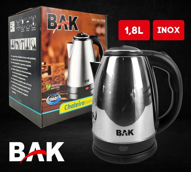 Chaleira Elétrica Auto Desligamento Em Inox Best 1,8 L 127 V - BAK ...