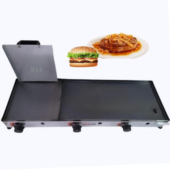 Chapa Chapeira 90x30 Premium A Gás C/prensa 3 Queimador - METALLUX ...