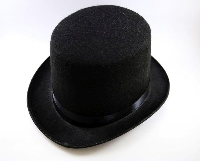Chapéu Cartola De Mágico Alta Preta Veludo Festas Fantasia - Brbrinq ...