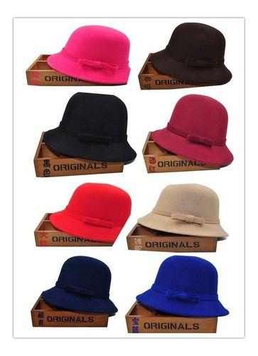 Chapéu Feminina Cloche Retro Inglesa Feltro La Inverno Preto - oem ...