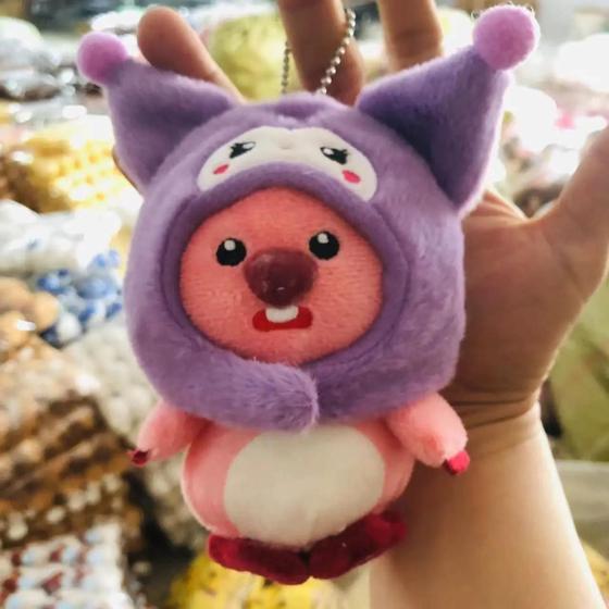 Chapéu Kawaii Sanrio Loopy Kuromi Hello Kitty Castor Pelúcia Chaveiro ...