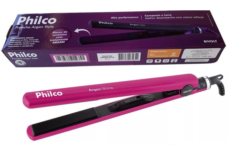 Chapinha Philco Argan Shine Prancha Cabelo Liso Bivolt 230ºc - Chapinha ...