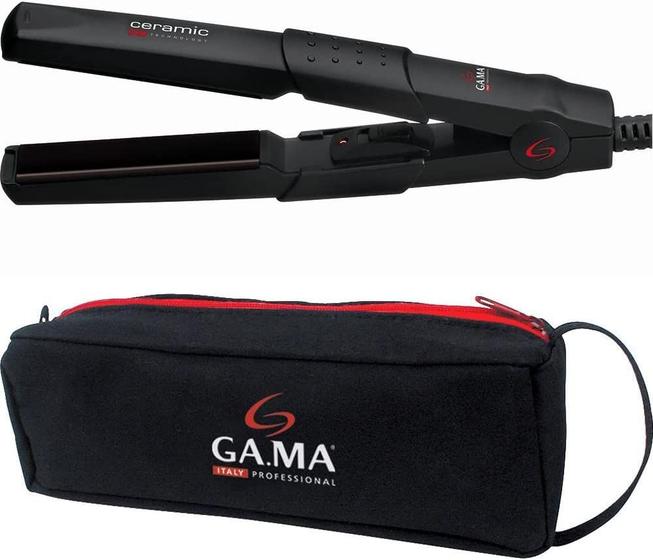 Chapinha Prancha Mini Ceramic Íon Gama Italy Professional Preta Bivolt ...