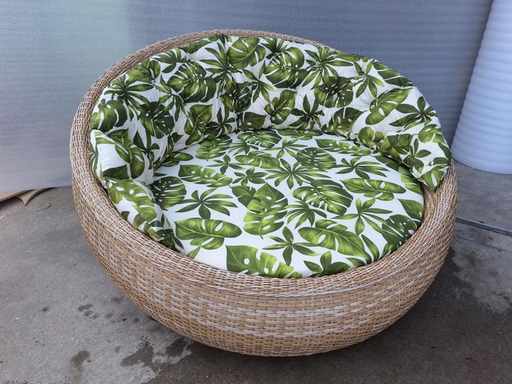 Chase Sofá Redondo C/ Encosto Inteiro Fibra Sintética E Alumínio ...