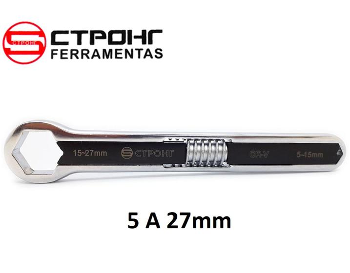 Chave Ajustável 25 Peças em 1 de Boca Sextavada 5 a 27mm - CTPOHR ...