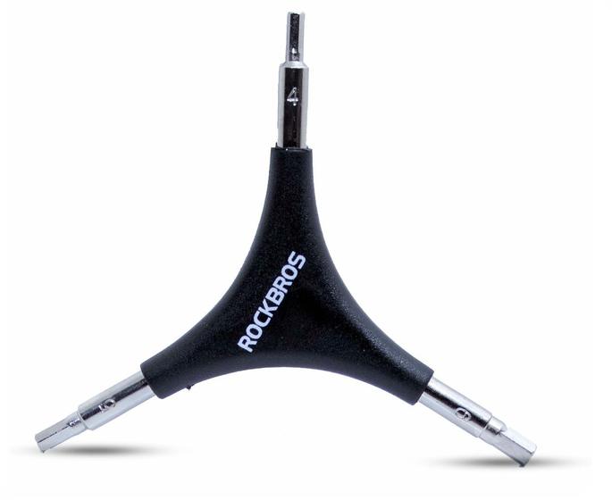 Chave Allen Triangular 3 em1 4mm/5mm/6mm Bicicleta MTB Rockbros - Chave ...