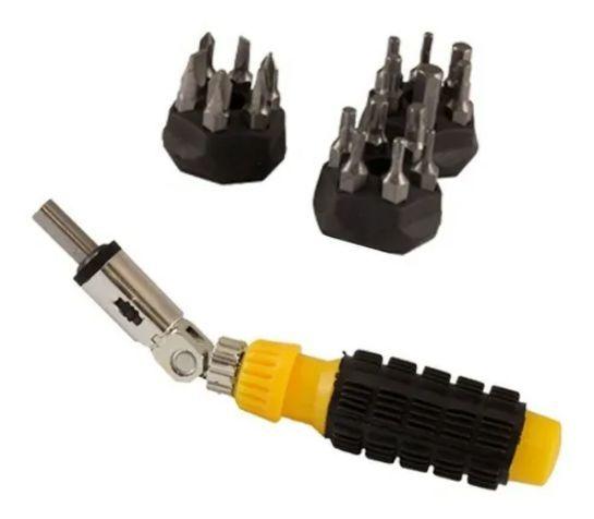 Chave de Fenda Articulada Com Catraca Reversível Com 20 Pontas - Cxh ...