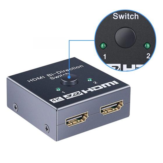 Chaveador Swither Seletor Hdmi 2x1 Divisor Splitter Hdmi 1x2 ...