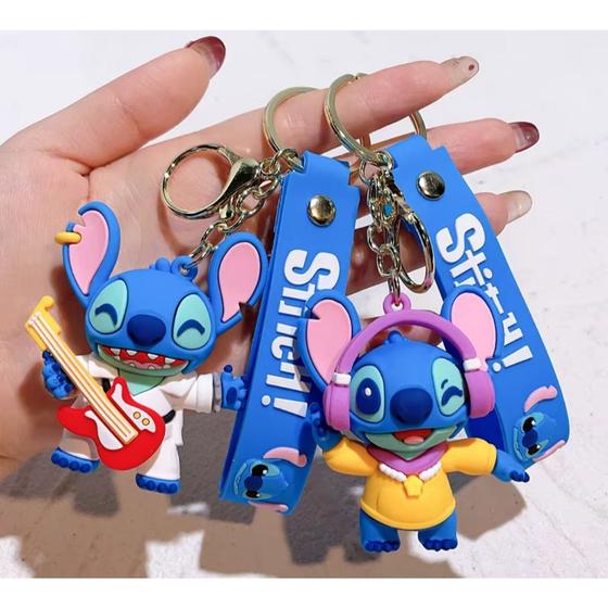 Chaveiro Lilo Stitch Fofo Chaveiro 3D Grande Emborrachado Colecionáveis ...