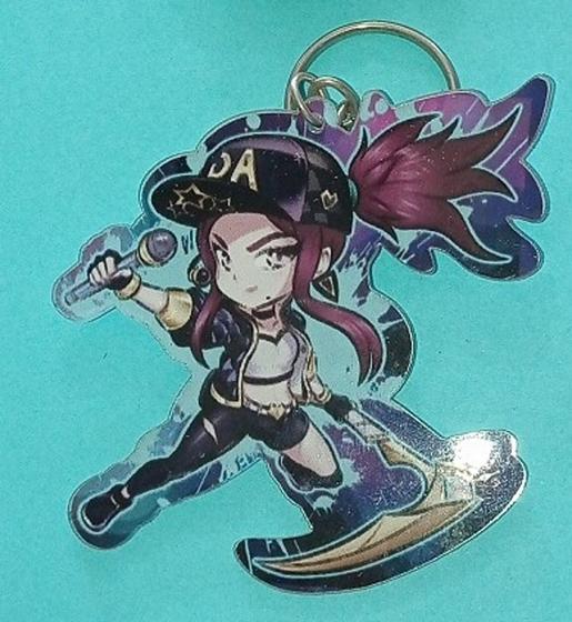 Chaveiros 3D Mdf Acrílico League of Legends KDA Ahri Jinx Vi Akali ...