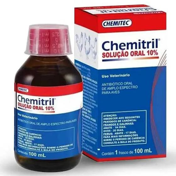 Chemitril solução oral 10% para aves chemitec - Antibiótico Pet ...
