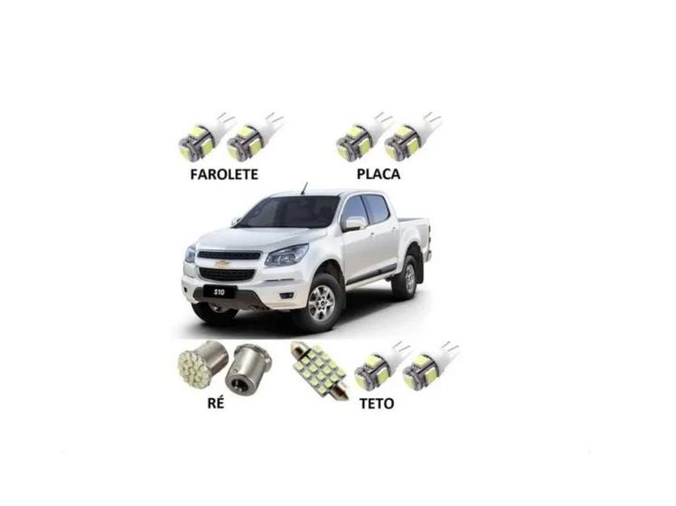Chevrolet S10 Kit Lâmpadas Led Nova 2013 2014 2015 2016 2017 - Blue ...