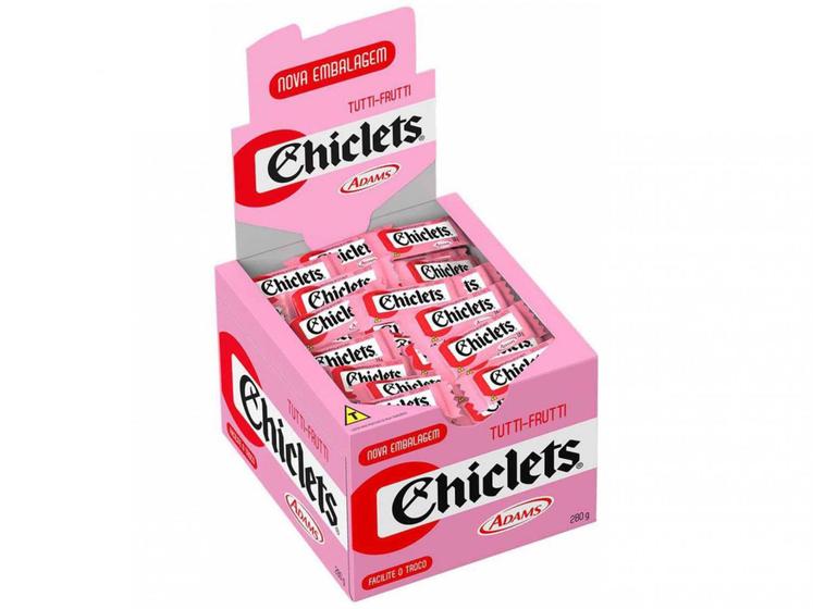 Chiclete Adams Chiclets Tutti-Frutti Caixa com - 100 Unidades 280g ...