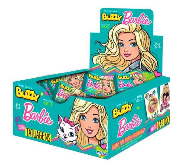 Chiclete Barbie Hortelã c/ tatuagem c/300un buzzy - Chicletes e Gomas ...