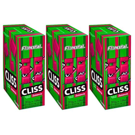 Chiclete Cliss Cartela Melancia FLORESTAL 201g - 3cx c/ 12un Cada ...