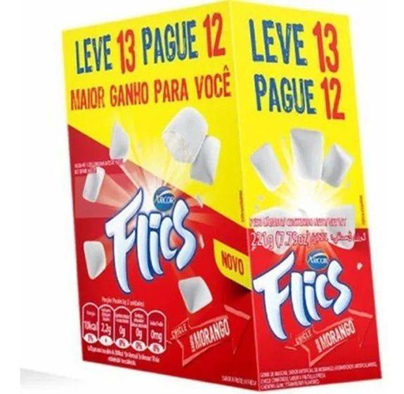 Chiclete Flics Morango c/12 - Arcor - Chicletes e Gomas - Magazine Luiza