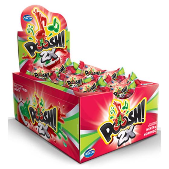 Chiclete Poosh Morango Menta c/40 - Arcor - Alimentos - Magazine Luiza