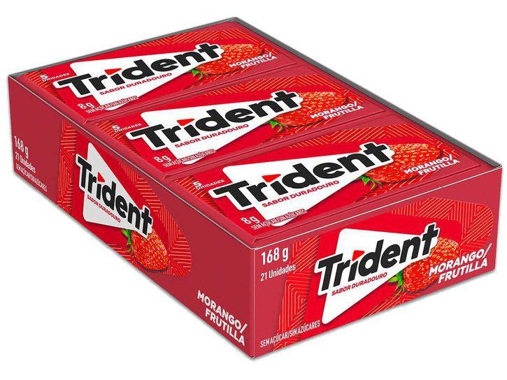 Chiclete Trident 5s Morango - Display com 21 Unidades de 8g - Chicletes ...