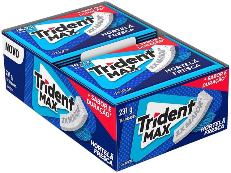 Chiclete Trident Max Hortelã Display com - 14 Pacotes 16,5g - Chicletes ...