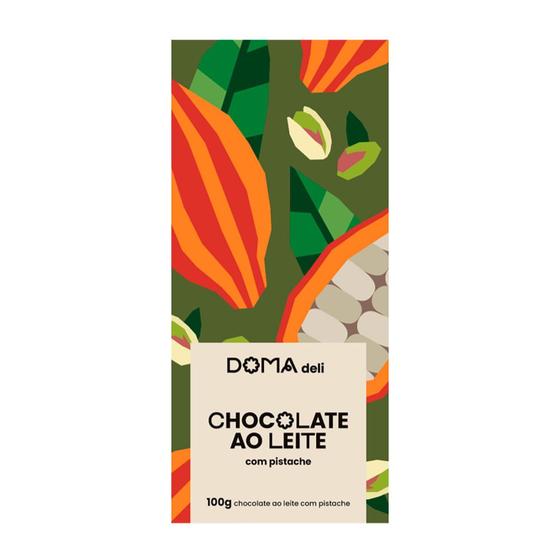Chocolate ao Leite com Pistache Doma Deli 100g - Chocolate / Barra de ...