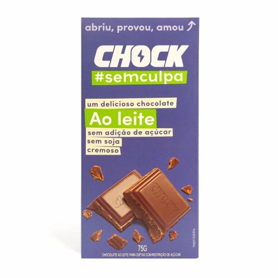 Chocolate ao Leite Sem Açúcar Chock 75g - Chocolate / Barra de ...