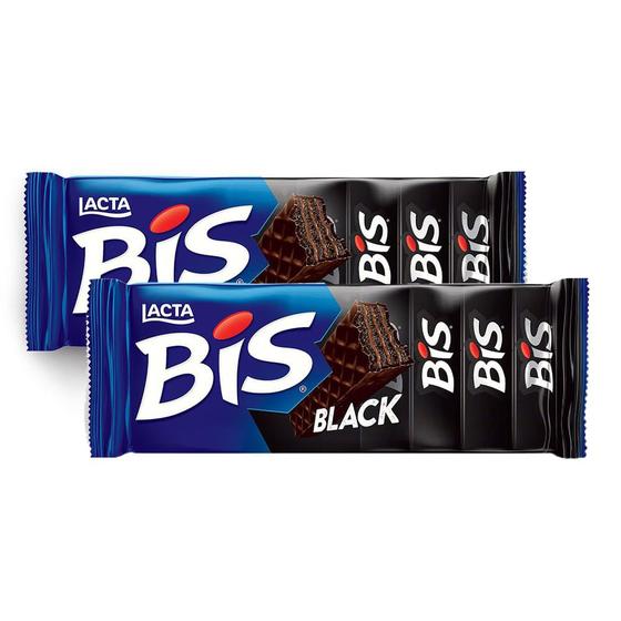 Chocolate BIS Lacta Black ao Leite 100,8g Kit com duas unidades ...