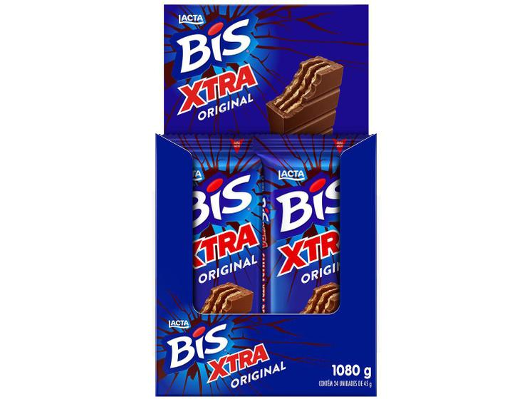 Chocolate Bis Xtra ao Leite 45g 24 Unidades - Lacta - Chocolate / Barra ...