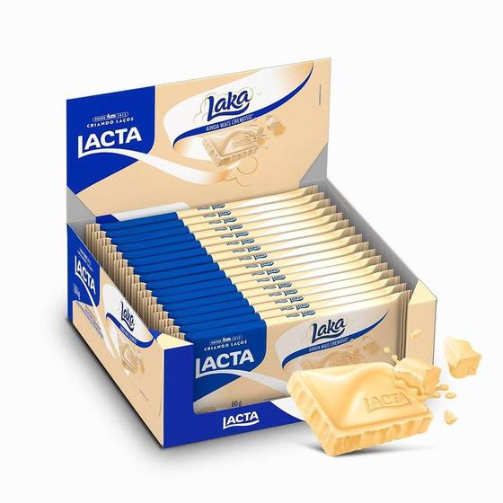 Chocolate Branco Lacta Laka 80g Embalagem com 17 Unidades - Laka ...