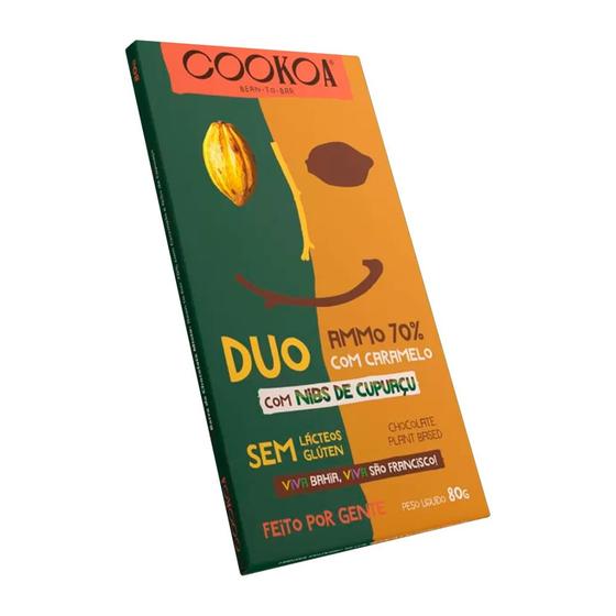 Chocolate Duo Ammo 70% com Caramelo e Nibs de Cupuaçu Sem Glúten Cookoa ...