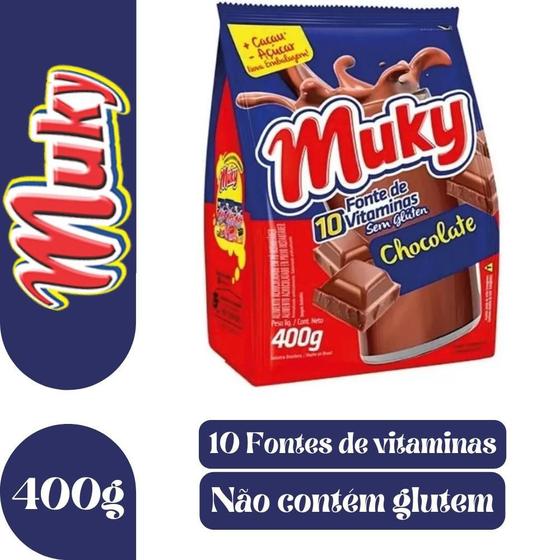 Chocolate em Pó Muky Achocolatado 400 gramas - Weber - Achocolatado ...